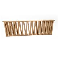 China Vertical Slotted M Pattern Terracotta Breeze Blocks Architectural Linear Clay Louver Screen Bricks for Sunscreen Facades for sale
