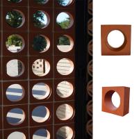 China Geometric Round Aperture Terracotta Screen Bricks Architectural Ventilation Breeze Block for Decorative Light-Shadow Walls for sale