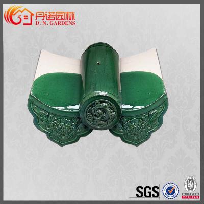 China Chinese glazed green roof tiles for garden gazebo for sale