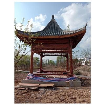 China Handmade Chinese Style Pavilion 2.8m Authentic Outdoor Wooden Gazebo for sale
