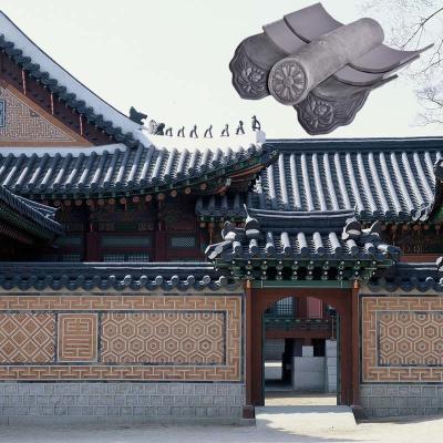 China Traditional 180mm Chinese Clay Roof Tiles Grey Matt Unglazed Japanese Roof Tile for sale