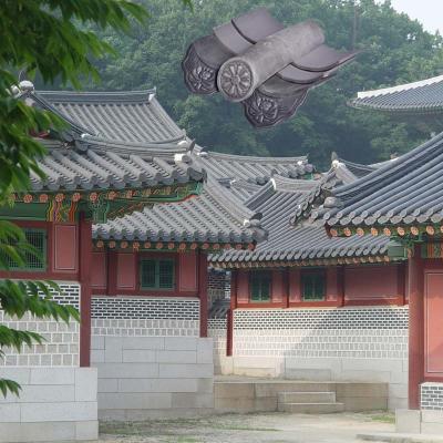 China Japanese Unglazed Garden Roof Tiles Temple Tea 180mm Old Clay Roof Tiles for sale