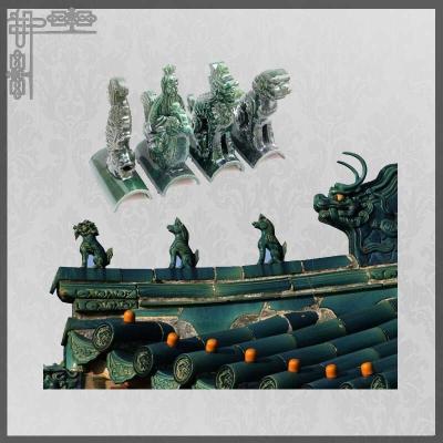 China Antique Chinese Roof Ornaments Figures Decoration Temple Glazed Handmade for sale