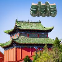 China 200mm Chinese Glazed Roof Tiles Handmade Eaves Japanese Building Materials for sale