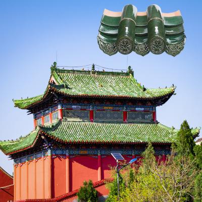 China 200mm Chinese Glazed Roof Tiles Handmade Eaves Japanese Building Materials for sale