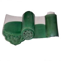 China Green Japanese Glazed Roof Tile Plain Old Tiled Roof House Handmade Sculpture for sale