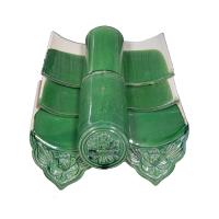 China Pagoda Green Chinese Glazed Roof Tiles Buddhist Temple 220mm 200mm for sale
