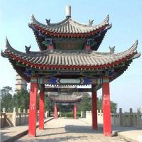 China Unglazed Temple Chinese Clay Roof Tiles Decorations Temple Old Pergola for sale