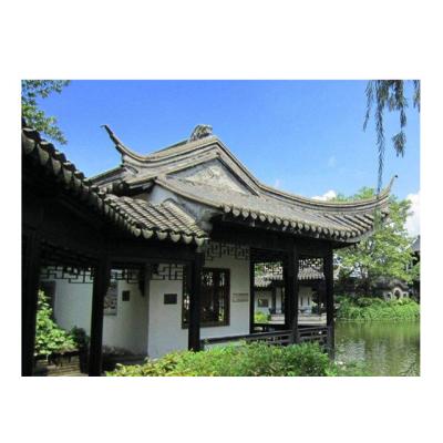 China Wooden Gazebo Chinese Clay Roof Tiles Matt Unglazed Asian Gray for sale