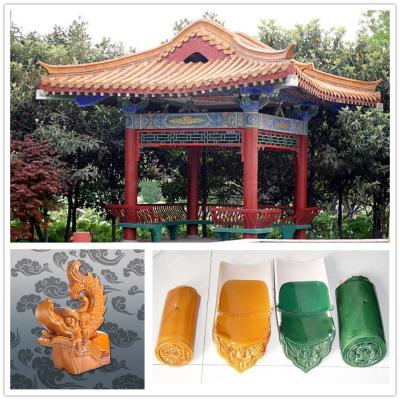 China Asian glazed roof tiles Chinese gazebo traditional ceramic for sale