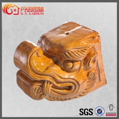 China Buddhist Dragon Chinese Roof Ornaments Tile Figures Ceramic Glazed for sale