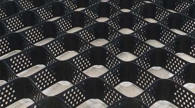 China Textured And Perforated HDPE Plastic Geocell Grid Gravel Stabilizer for sale