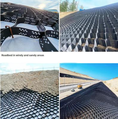 China High Strength HDPE Geocell 100 Mm For Road Base Reinforcement for sale
