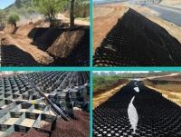 China ASTM Standard HDPE Textured / Perforated Geocells For Slope / Retaining Wall / Road Reinforcement for sale