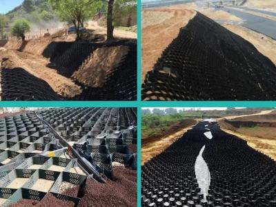 China ASTM Standard HDPE Textured / Perforated Geocells For Slope / Retaining Wall / Road Reinforcement for sale