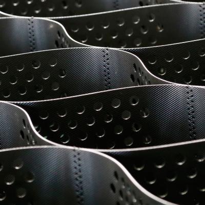 China Gravel Geogrid HDPE Plastic Geocell 200mm Height Highway Driveway Construction Soil Stabilization for sale