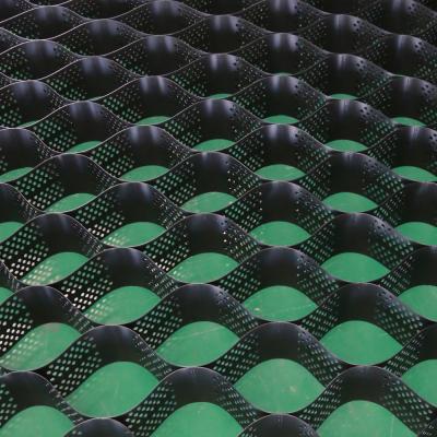 China HDPE Geocell Gravel Road Highway Gravel Driveway Black HDPE Geocell Retaining Wall for sale