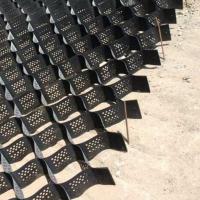 China Smooth And Perforated  Honeycomb Black HDPE Geocell For Road Base Stabilization for sale