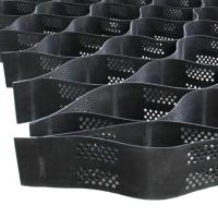 China HDPE Plastic Geocell Honeycomb Textured Perforated Gravel Grid Geocells 100-445mm for sale
