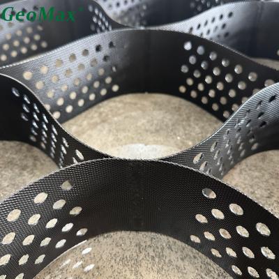 China Green HDPE Geocell 200mm Height 356mm Welding Distance For Slope Protection Channel Protection Gravel Grid Manufacturer for sale