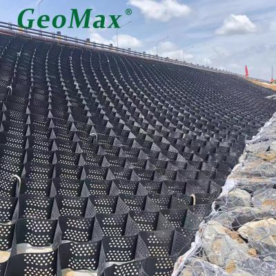 China Black HDPE Geocell 150mm Height 356mm Welding Space For Slope Revetments Landfill Lining Heavy Industrial for sale
