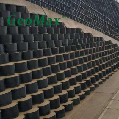 China Black HDPE Geocell 150mm Height 445mm Welding Space For Retaining Walls River Walls Gabion Replacement Vegetated Wall for sale