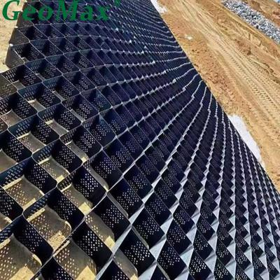 China Black HDPE Geocell 150mm Height 660mm Welding Space For Sound Barriers Blast Protection Walls Highway Embankments for sale