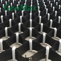 China BLACK HDPE GEOCELL 100MM HEIGHT 445MM WELDING SPACE FOR PRIVATE VEHICLES FREIGHT TRANSPORT for sale