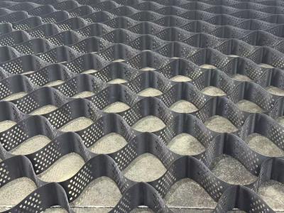 China Black HDPE Geocell 50mm 330mm Weld Distance For Gravel Ground Stabilization for sale