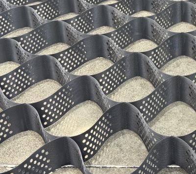 China Black HDPE Geocell 100mm 400mm Weld Distance For Road Base Reinforcement for sale