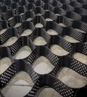 China Black HDPE Geocell 150mm 445mm Cells For Access Road Ground Stabilization for sale
