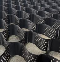 China Black HDPE Geocell 200mm 660mm Weld Interval For Embankment Reinforcement for sale