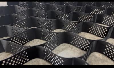 China Black HDPE Geocell 300mm 660mm Cells For Deep Foundation Stabilization for sale