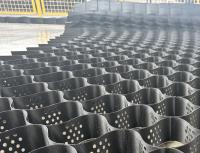 China Black HDPE Geocell 100mm 330mm Weld Distance For Railway Subgrade Support for sale