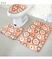China Polyester Bathroom Rug Set 3 Piece Toilet Lid Cover Waterproof Machine Washable 40x50cm for sale