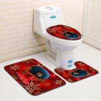 China Polyester Cartoon Toilet Lid Cover and Rug Set 80x50cm Custom OEM ODM for sale