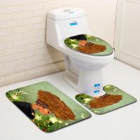 China Polyester Cartoon Toilet Lid Cover and Rug Set 80x50cm Custom OEM ODM for sale