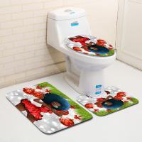 China Polyester Cartoon Toilet Lid Cover and Rug Set 80x50cm Custom OEM ODM for sale