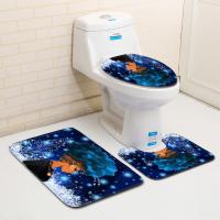 China Polyester Cartoon Toilet Lid Cover and Rug Set 80x50cm Custom OEM ODM for sale