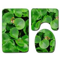 China Non Slip Pet Toilet Lid Cover Bathroom Mat 3 Piece Set 45x37cm Polyester for sale