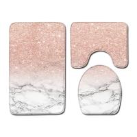 China Crystal Glitter Polyester Toilet Tank Cover Set 3 Piece 45x37cm Machine Washable for sale
