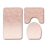 China Crystal Glitter Polyester Toilet Tank Cover Set 3 Piece 45x37cm Machine Washable for sale