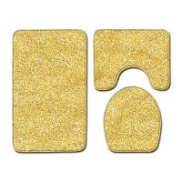 China Crystal Glitter Polyester Toilet Tank Cover Set 3 Piece 45x37cm Machine Washable for sale