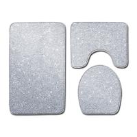 China Crystal Glitter Polyester Toilet Tank Cover Set 3 Piece 45x37cm Machine Washable for sale