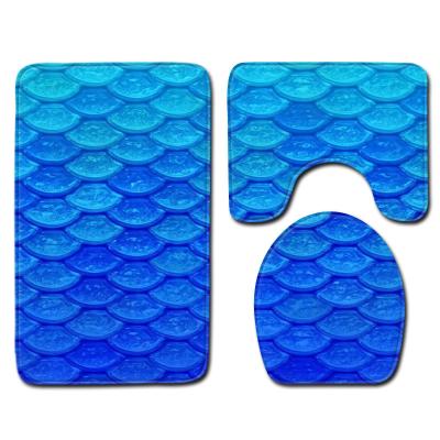 China Waterproof Polyester Toilet Seat Cushion 50x50cm Fish Scale Leopard Print Machine Washable for sale