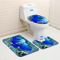 China Custom Polyester Toilet Seat Cushion 40x50cm Anti Skip Dolphin Pattern for sale