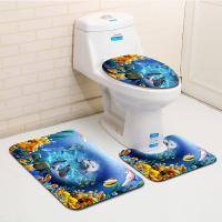 China Custom Polyester Toilet Seat Cushion 40x50cm Anti Skip Dolphin Pattern for sale