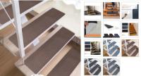 China Grey Non Slip Self Adhesive Stair Mats 8x30 Inch Indoor Safety Treads for sale