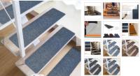 China Grey Non Slip Self Adhesive Stair Mats 8x30 Inch Indoor Safety Treads for sale