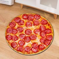China 100% Polyester Round Floor Mat 40-160cm Pizza Biscuit Circular Area Rug Computer Chair Carpet for sale